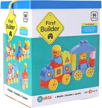 Ekta Toys First Builders Blocks Game 50pc - First Builders Blocks Game ...