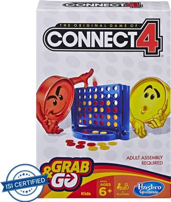 HASBRO GAMING Connect 4 Grab and Go, Portable 2-Player Game, Fun Travel Game For Kids Ages 6 ...