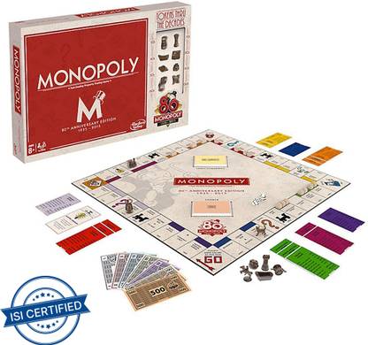 FUNSKOOL Monopoly 80th Anniversary Edition Money & Assets Board Game ...