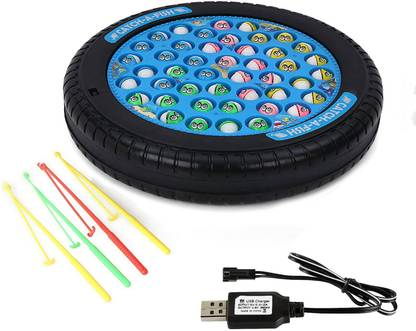 Braintastic Rechargeable Fishing Game with 45 Fishes Catch Fish Pond ...