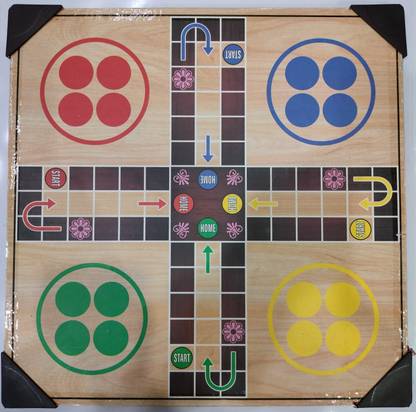 Just Akura Wooden Board Game 2 in 1 Ludo and Chess with tokens and_HU06 ...