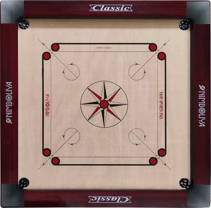 NIMBOLIYA Classic Carrom board 36 inch With WOODEN coin and striker 89 ...