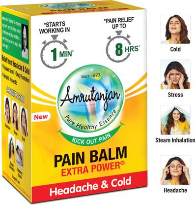 Amrutanjan Pain Balm Extra Power Headache & Cold Balm - Buy Baby Care ...