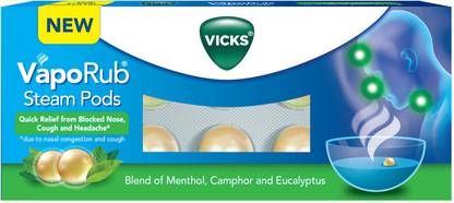 VICKS VapoRub SteamPods 10s, For Steam Inhalation, Quick relief from ...