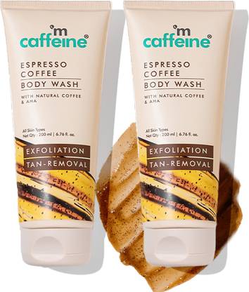 mCaffeine Espresso Coffee Body Wash Tube with Natural coffee and AHA ...