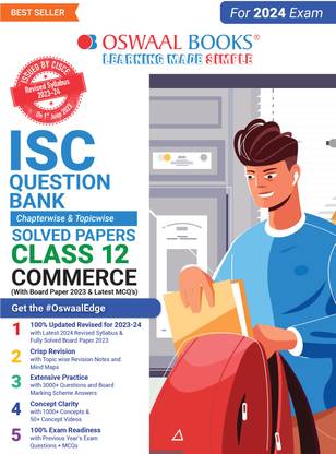 Oswaal ISC Question Bank Class 12 Commerce Book (For 2024 Board Exams ...