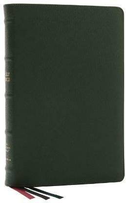 NKJV, Thinline Reference Bible, Large Print, Premium Goatskin Leather, Green, Premier Collection ...