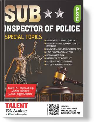 Kerala PSC SI Special Topics 2025 Edition by Talent Academy: Buy Kerala ...