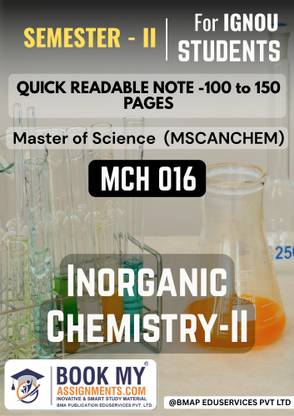 IGNOU MCH 016 Inorganic Chemistry - II MSCCHEM Study Notes Book with ...