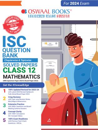Oswaal ISC Question Bank Class 12 Mathematics Book (For 2024 Board ...