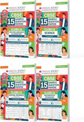 Oswaal CBSE 15 Sample Question Papers Class 10 English, Science, Social Science & Maths Standard ...