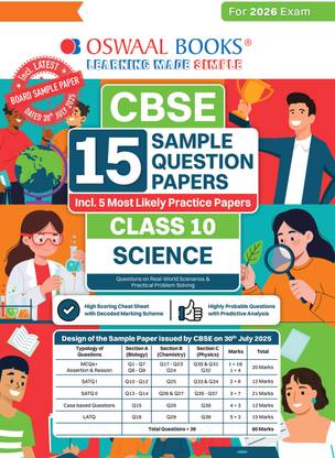 Oswaal Cbse 15 Sample Question Papers Class 10 Science for 2026 Board ...