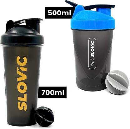 SLOVIC SHAKER Combo - 700 ML & 500 ML - SINGLE COMPARTMENT + MINI ...