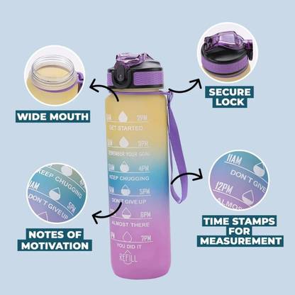 ARV MEGAHOUSE 1 litre Motivational Water Bottle 1000 ml Bottle - Buy ...