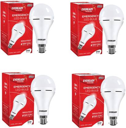 EVEREADY 9W Inverter Bulb pack of 4 4 hrs Bulb Emergency Light Price in ...