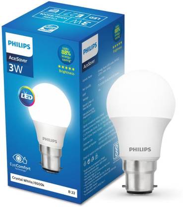 PHILIPS 3 W Basic Round B22 LED Bulb Price in India - Buy PHILIPS 3 W ...