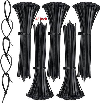 GLAMAXY 500 PCS 4 Inch Zip Ties Cable Adjustable Durable Self Black ...