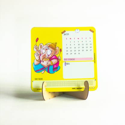 Doodle Monk God Tabletop Calendar 2024 with Wooden Stand 2024 Table ...