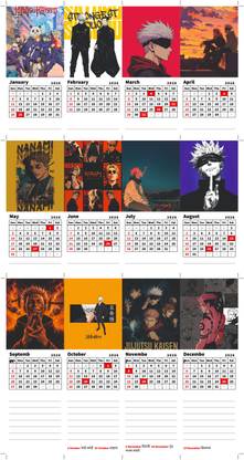 wrap craft Gojo and Yuji Desk Calendar Monthly office 2026 Table ...