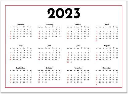 Photojaanic Fridge Magnet Calendar 2023 Size A4 | Calendar 2023 for ...