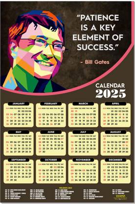 SADAFAL Bill Gates Motivational Wall Calendar 2025 & Inspirational ...