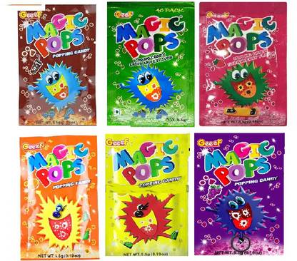 Magic Pop Popping Candy 10 Cola+10 Apple+10 Strawberry+10 Lemon+10 ...