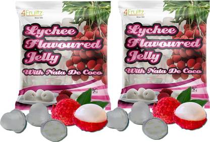 4Fruitz Premium Lychee Jelly with added Nata de Coco Chunks Lychee ...