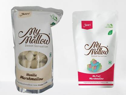 Jaunty My Mallow Sweet Sensation Vanilla&Mix Fruit Marshmallow-55G ...