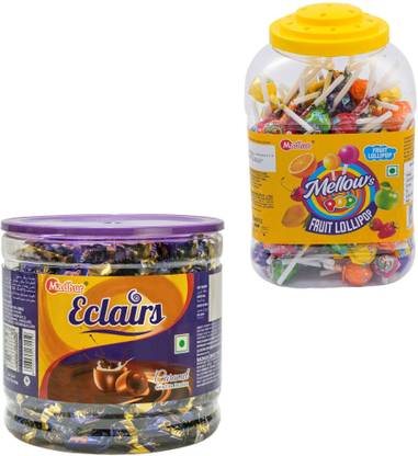 Madhur ECLAIRS AND MELLOWS JAR DIWALI GIFT COMBO CHOCOLATE, MIX FRUIT ...