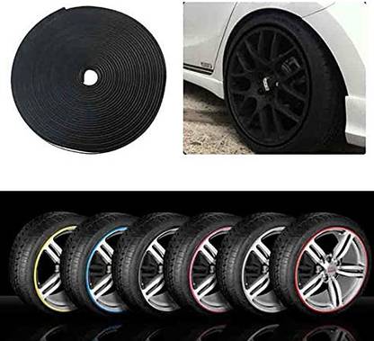 AUTO MT Black Beading Alloy Wheel Protector Universal Tire Guard Rubber ...