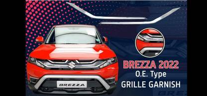 After cars New Brezza 2022 Chrome Front Garnish Grill Strips OE ...