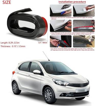 PROEDITION Universal Strip Splitter Spoiler Side Skirt Black For Car ...
