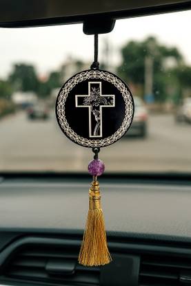 f-studio Christian Cross Acrylic Car Hanging Double Sided Religious ...