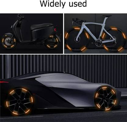 Mr fix Orange Reflective Car Tyre Rim Design to Glow at Night Car ...