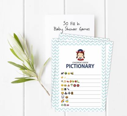 Inkdotpot 50 Pcs Boy Baby Shower Game Children Books Pictionary Pirates ...