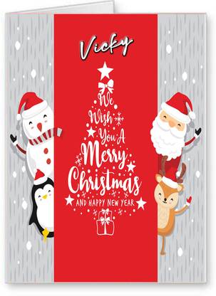 Midas Craft Vicky Merry Christmas and Happy New Year Greeting Card Price in India - Buy Midas ...