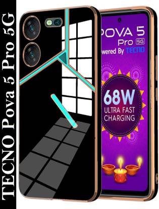 MOBIDEER Back Cover for TECNO Pova 5 Pro 5G, Golden Line Premium Soft ...