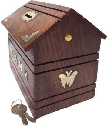 HDC WOODEN MONEY BANK Cash Box Price in India - Buy HDC WOODEN MONEY ...