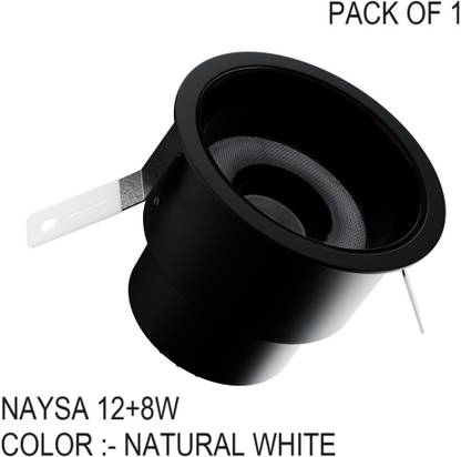 Nortek Naysa 12+8W COB Downlight for Ceiling Natural White Pack of 1 ...