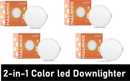 HALONIX 8W Shine 2-in-1 White and Blue Colour led downlighter cutout ...