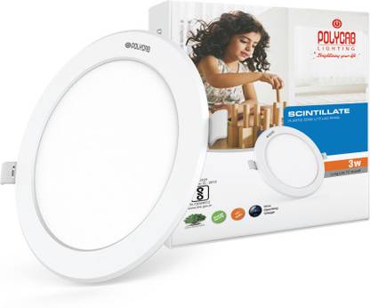 Polycab Scintillate Edge 3W Lite LED Panel Slim Round 6500 K Recessed ...