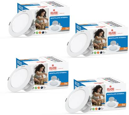 Polycab 5W LED Down Light Scintillate Integral Slim Ceiling Light ...