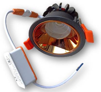 OTSLights 12W Black Body Rose Gold Finish LED Ceiling COB Light (Warm ...