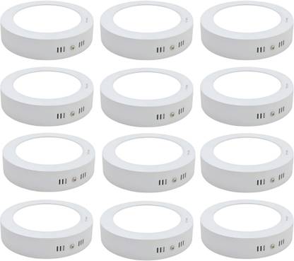 MVL 9 Watts LED Round White Surface Down Light, Pack of 12 Ceiling ...