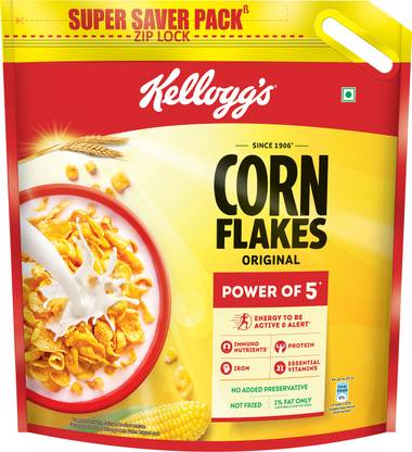 Kellogg's Corn Flakes Original, Power of Energy, Protein, Iron, Calcium ...
