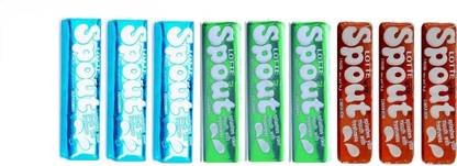 Lotte Spout Vairiety Pack 3 Cinnamon , 3 Peppermint , 3 Spearmint ...