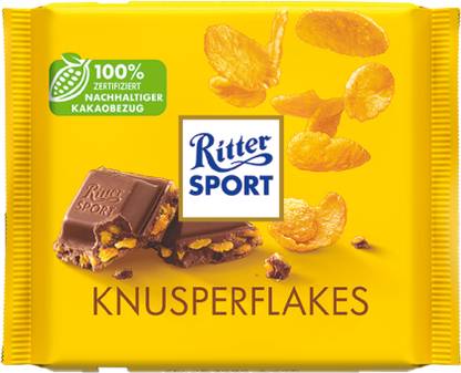 Ritter Sport Knusperflakes With Corn Flakes Premium Milk Chocolate ...