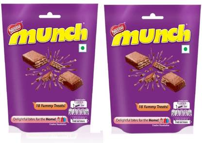 NESTLE Munch Chocolate Coated Crunchy Wafer, Share Pack 187g (Pack Of 2 ...