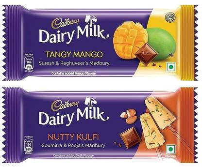 Cadbury Crispy NUT KULFI Chocolate Bar & Tangy Mango Chocolate Bars ...