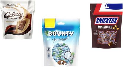 SNICKERS Miniatures Chocolates ( 1 X 84g) ( 1 X Bounty MIni (80g) (1 x ...